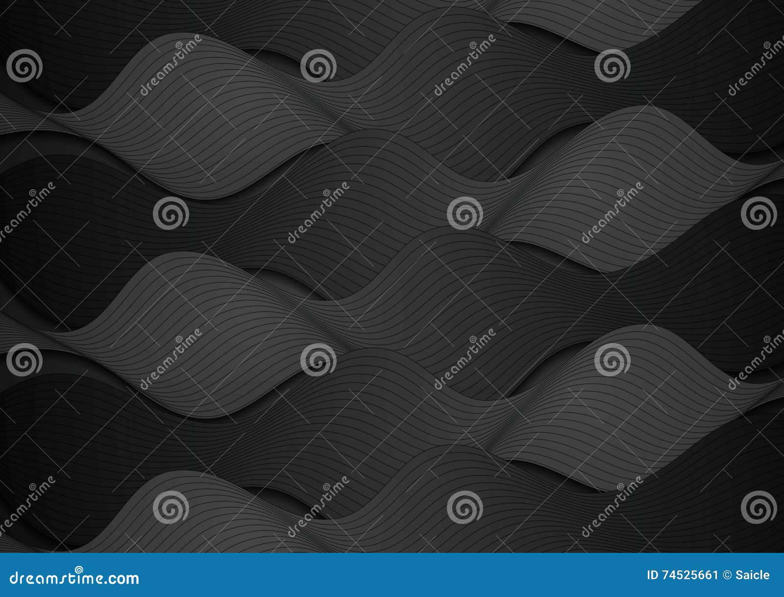 Black Wavy Pattern Vector Background Stock Vector - Illustration of ...