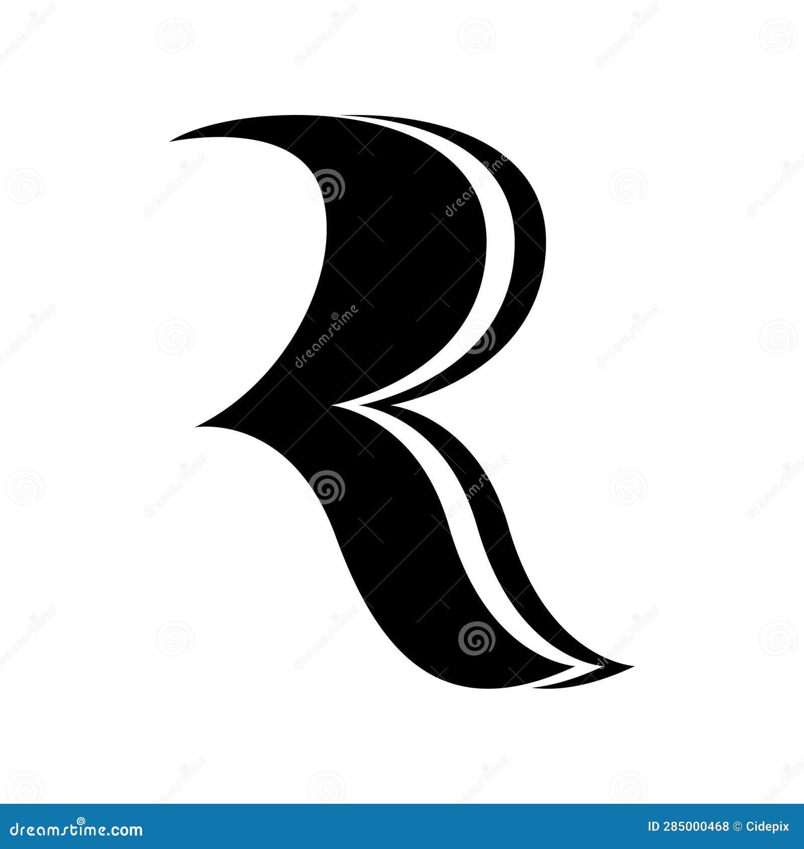 Black Wavy Shaped Letter R Icon Stock Vector - Illustration of creative ...