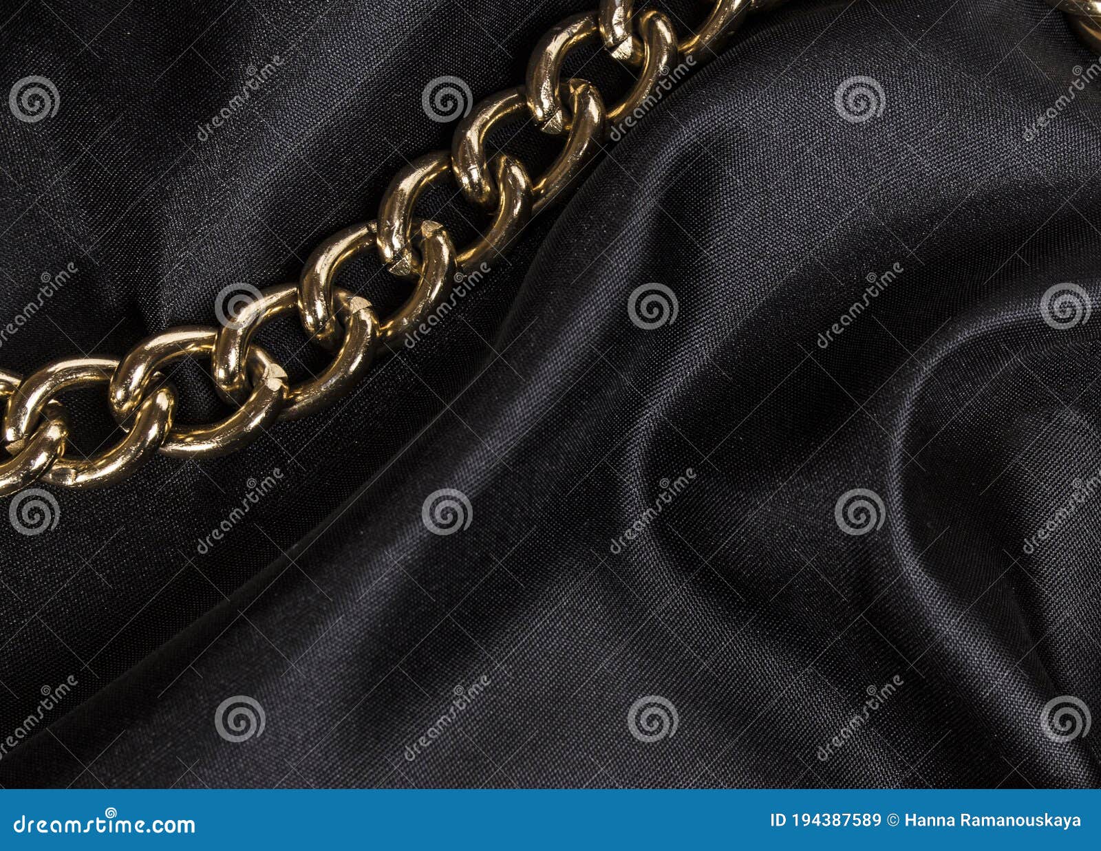 Luxury Black Wavy Silk Texture with Frame of Chain Background Stock ...