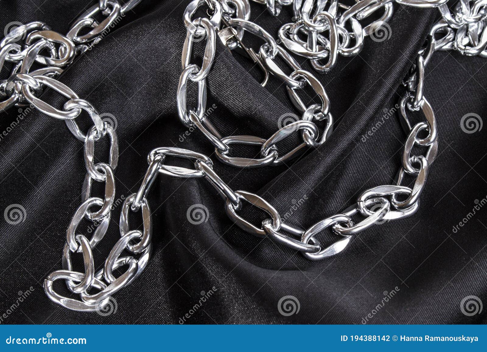 Luxury Black Wavy Silk Texture with Frame of Chain Background Stock ...