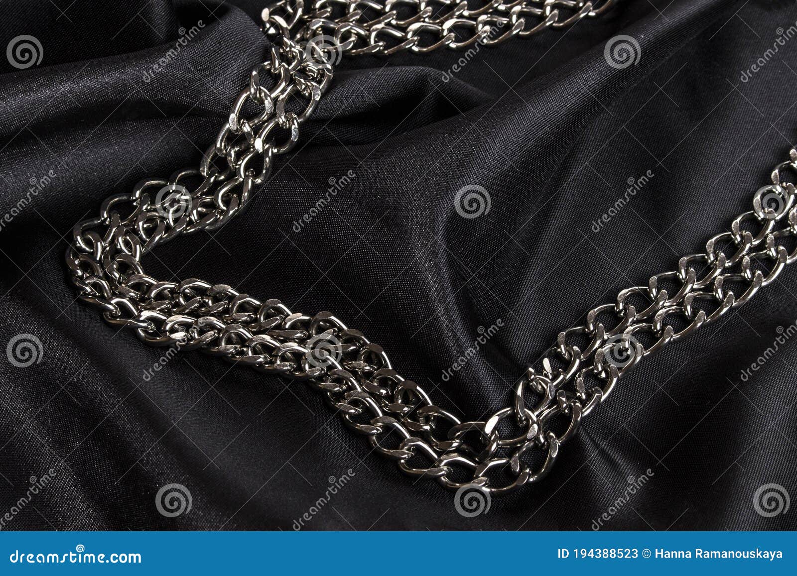 Luxury Black Wavy Silk Texture with Frame of Chain Background Stock ...