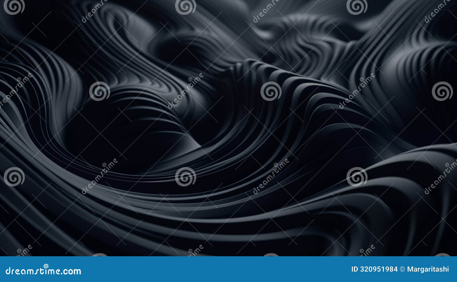 Black Wavy Smooth Dynamic Background. Conceptual Rubber Surface for ...