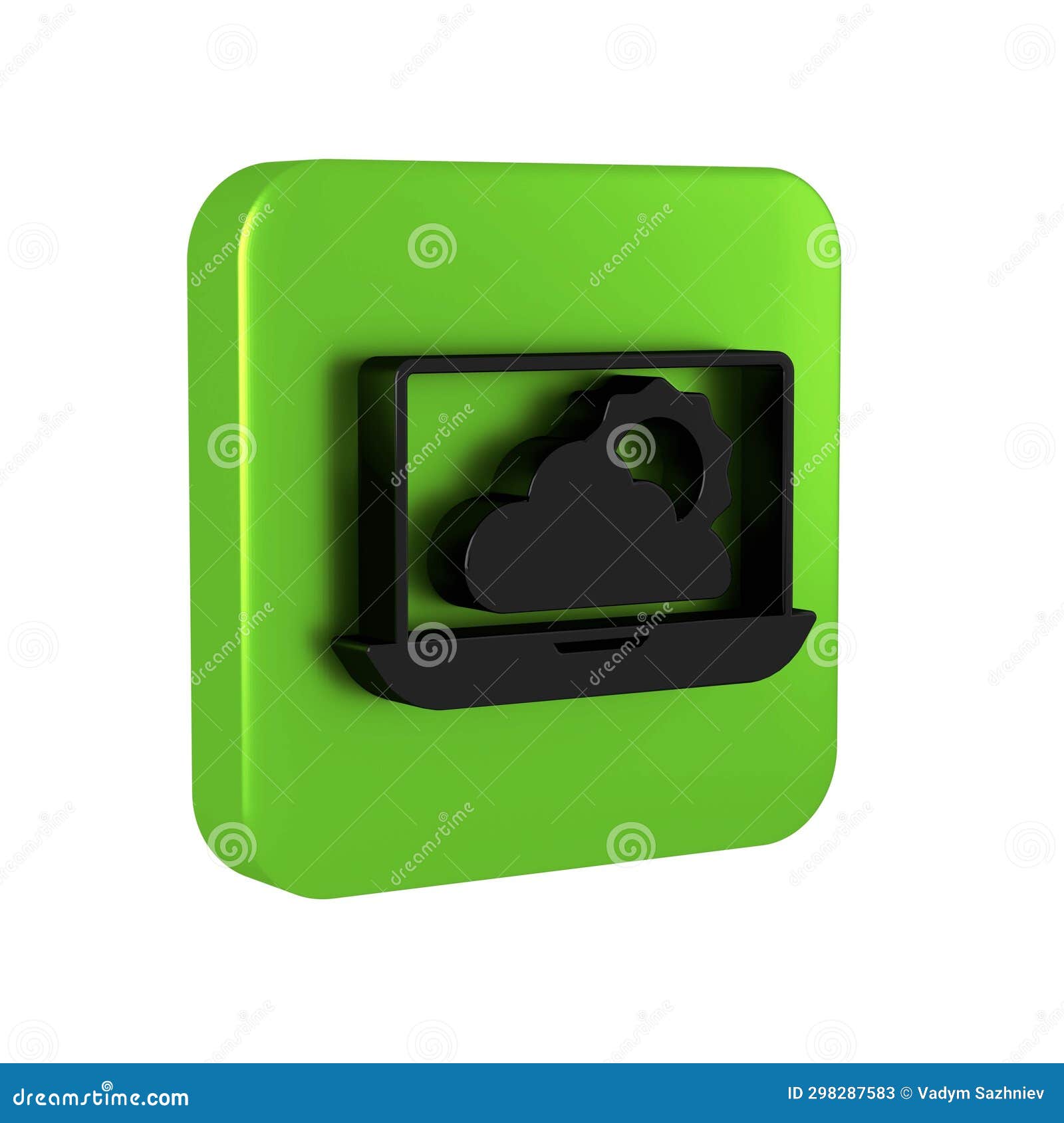 Black Weather Forecast Icon Isolated on Transparent Background. Green ...