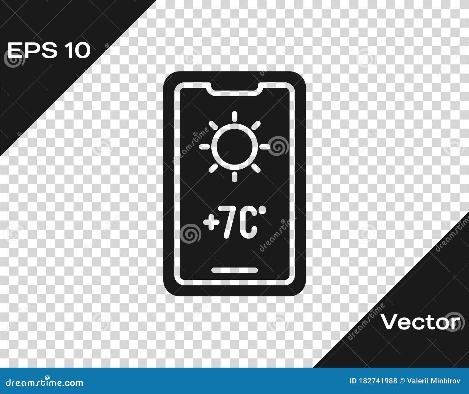 Black Weather Forecast Icon Isolated on Transparent Background. Vector ...