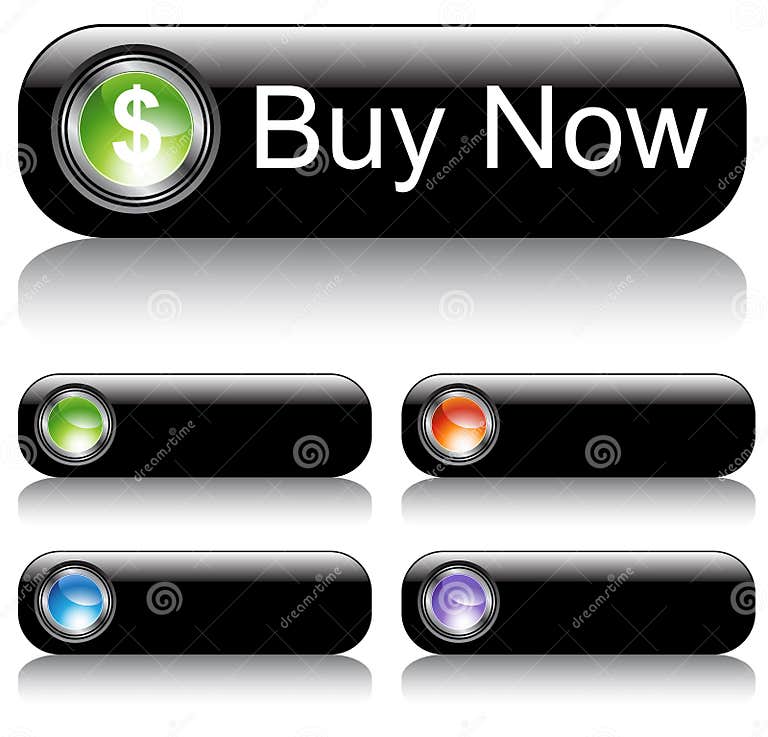 Black Web Button Set stock vector. Illustration of dollar - 14267368