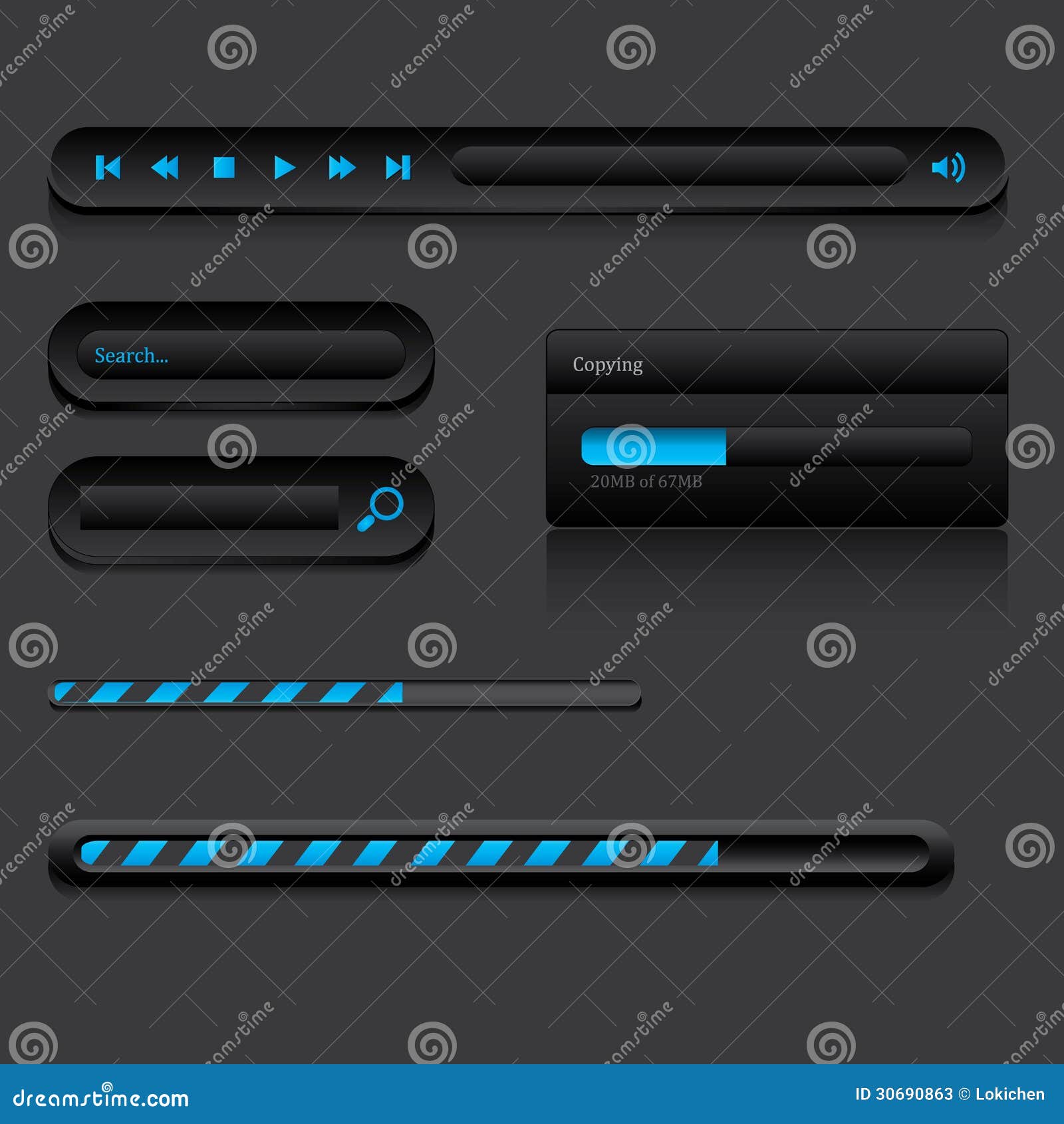 Black web buttons stock illustration. Illustration of bubble - 30690863