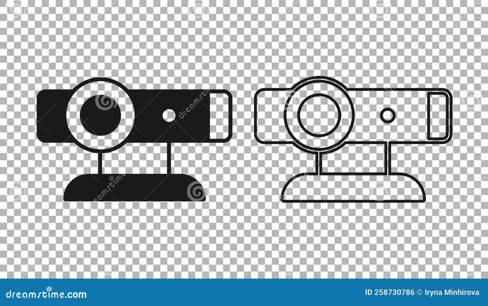 Black Web Camera Icon Isolated on Transparent Background. Chat Camera ...