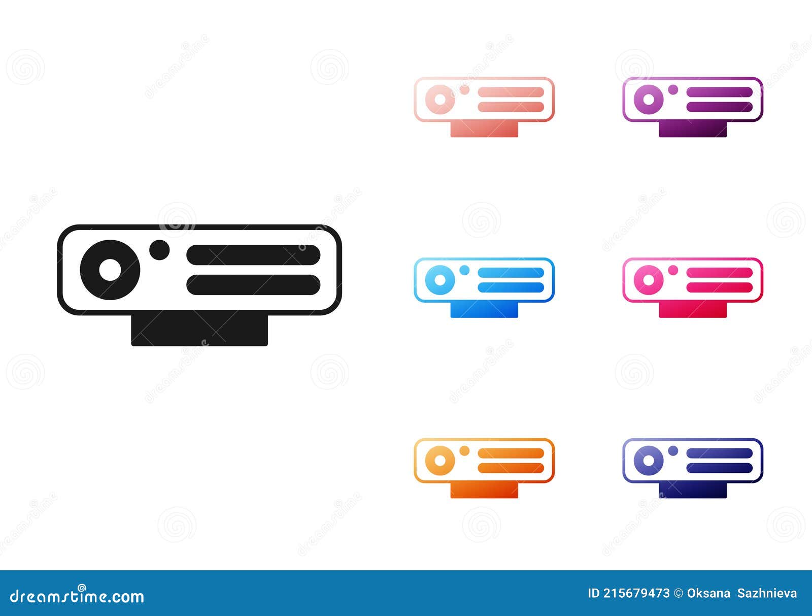 Black Web Camera Icon Isolated on White Background. Chat Camera. Webcam ...