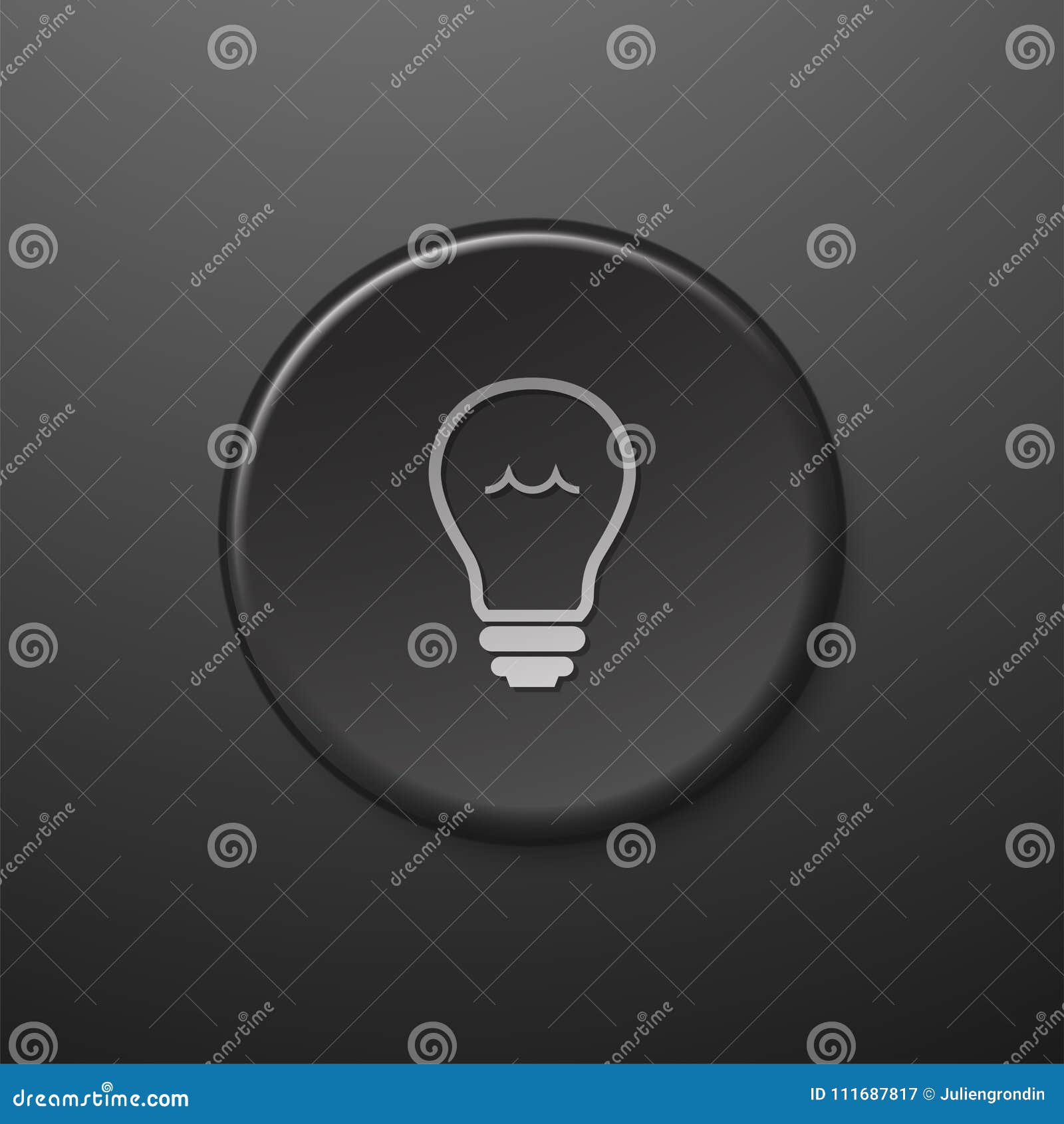 Black web icon light bulb stock illustration. Illustration of button ...