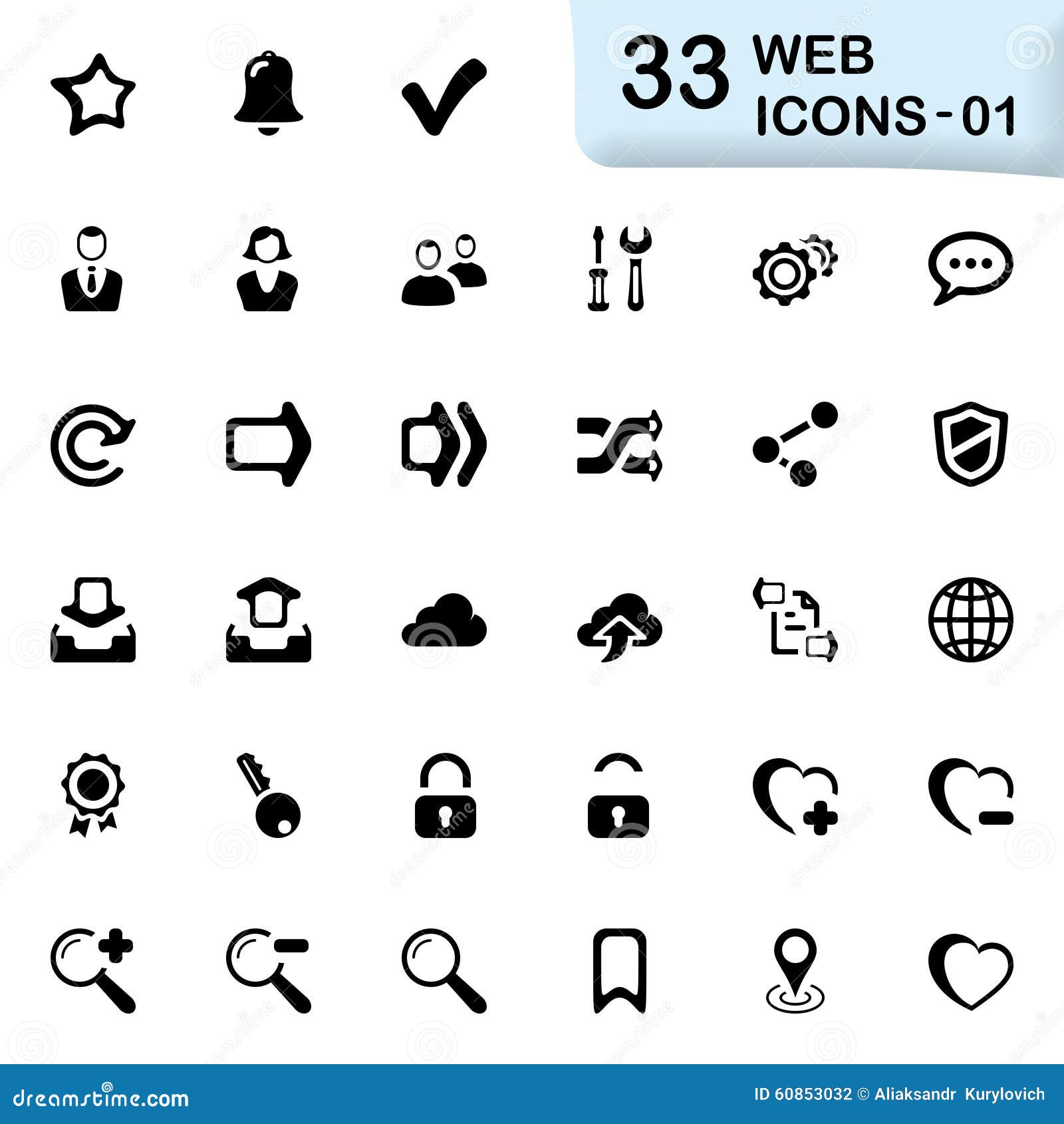 33 black web icons 01 stock vector. Illustration of download - 60853032