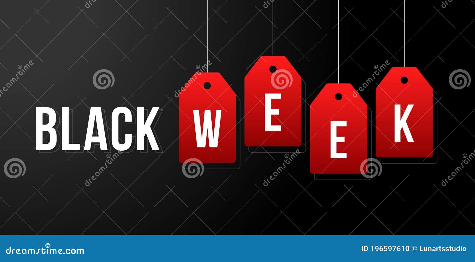 Black Week Vector Illustration. Black Week Sale White Tags Advertising ...