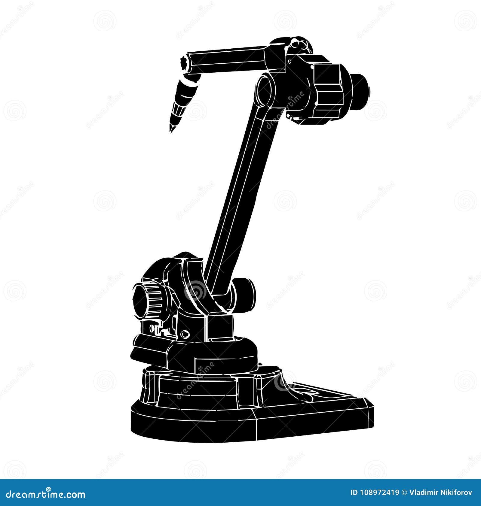 Black welding robot stock vector. Illustration of instrument - 108972419