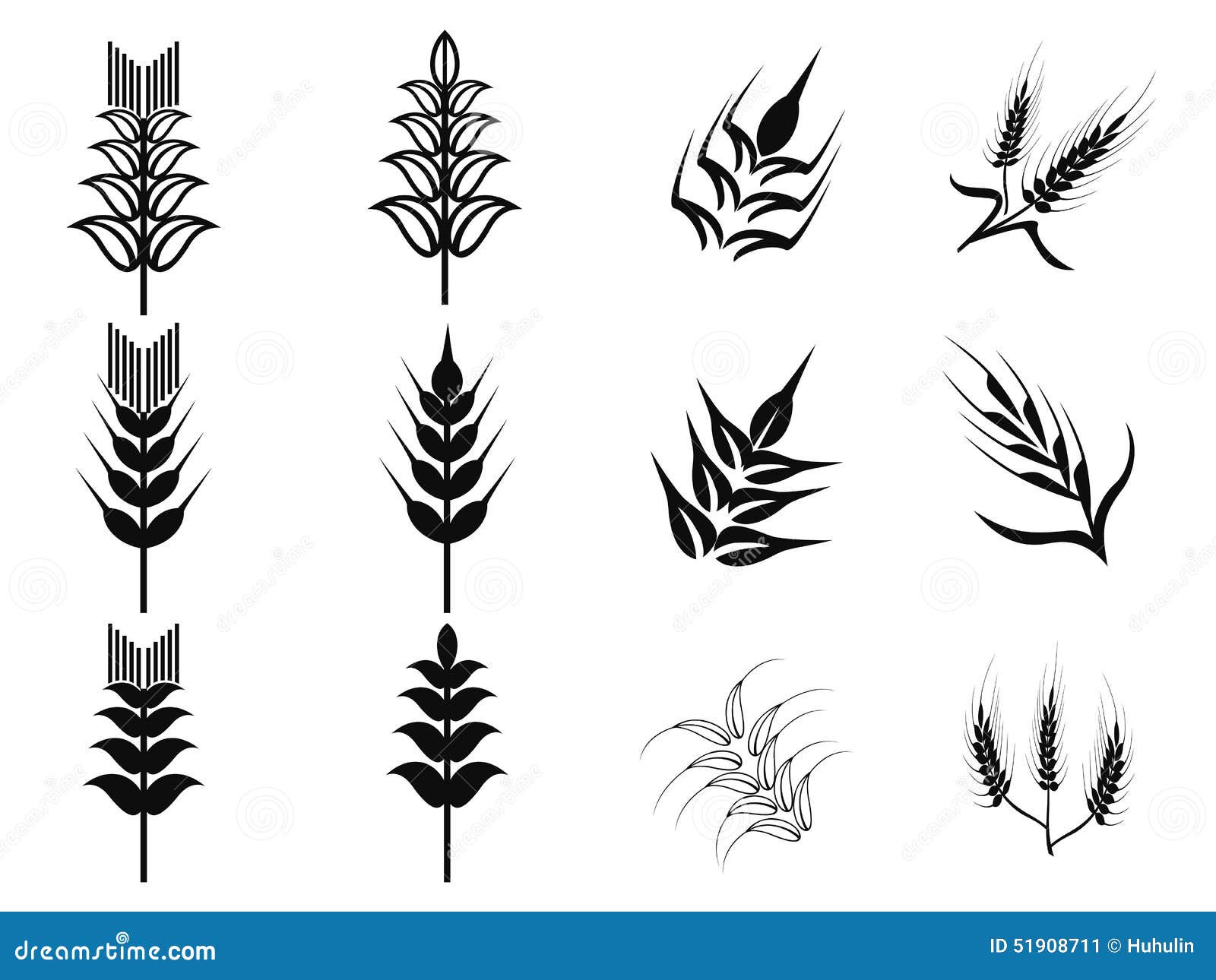 Wheat Set In Black. Vector Illustration | CartoonDealer.com #84478026