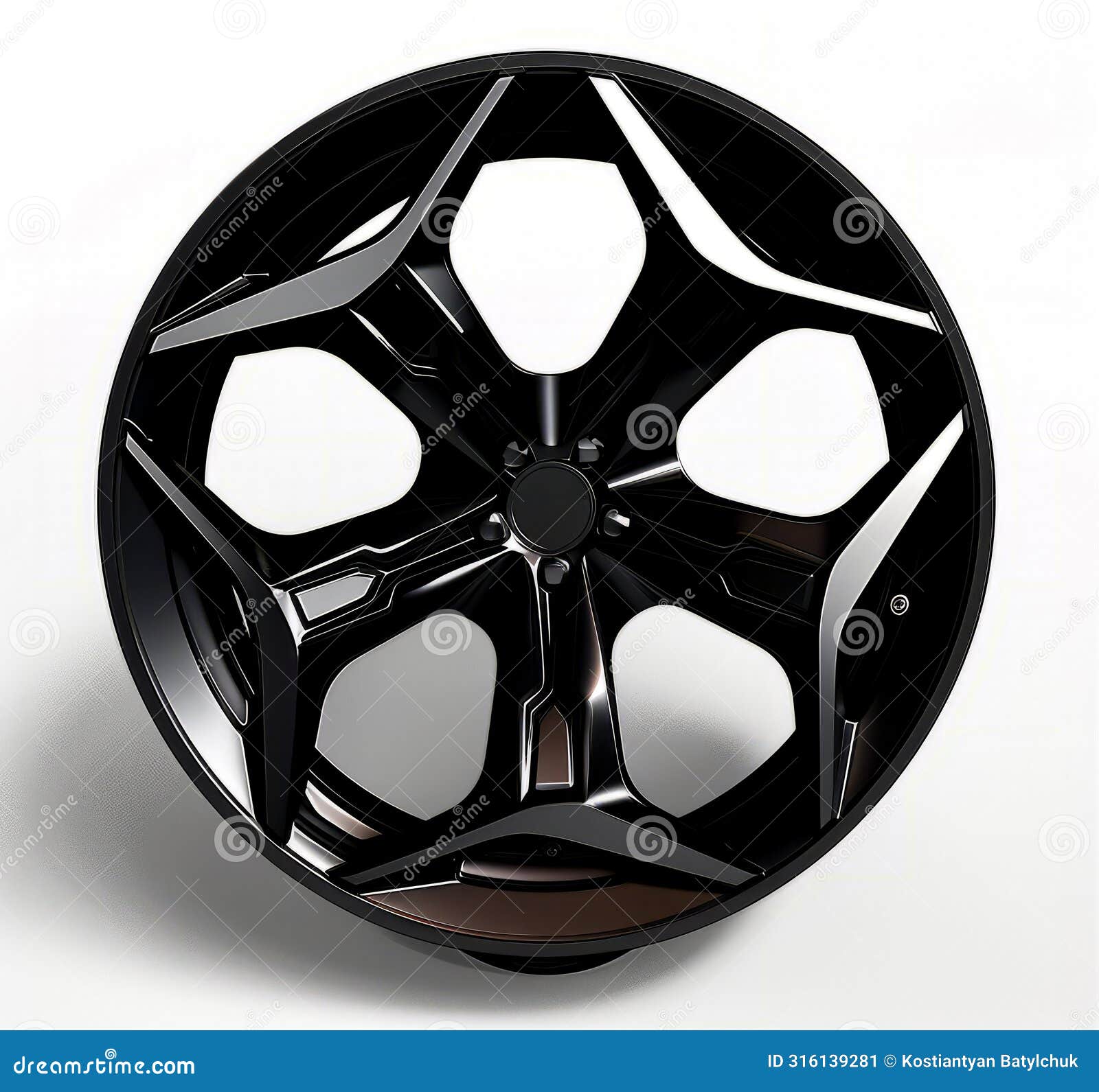 Black Wheel on White Background with Brown Center and Black Spokes. AI ...