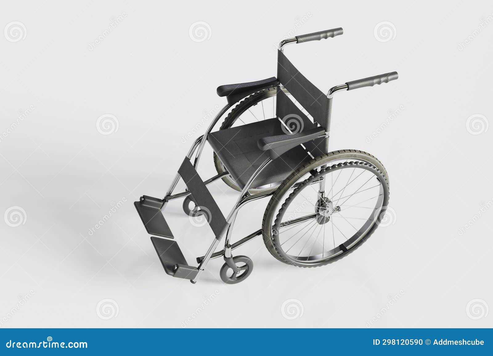 A Black Wheelchair Against a Solid White Background, 3d Rendering Stock ...