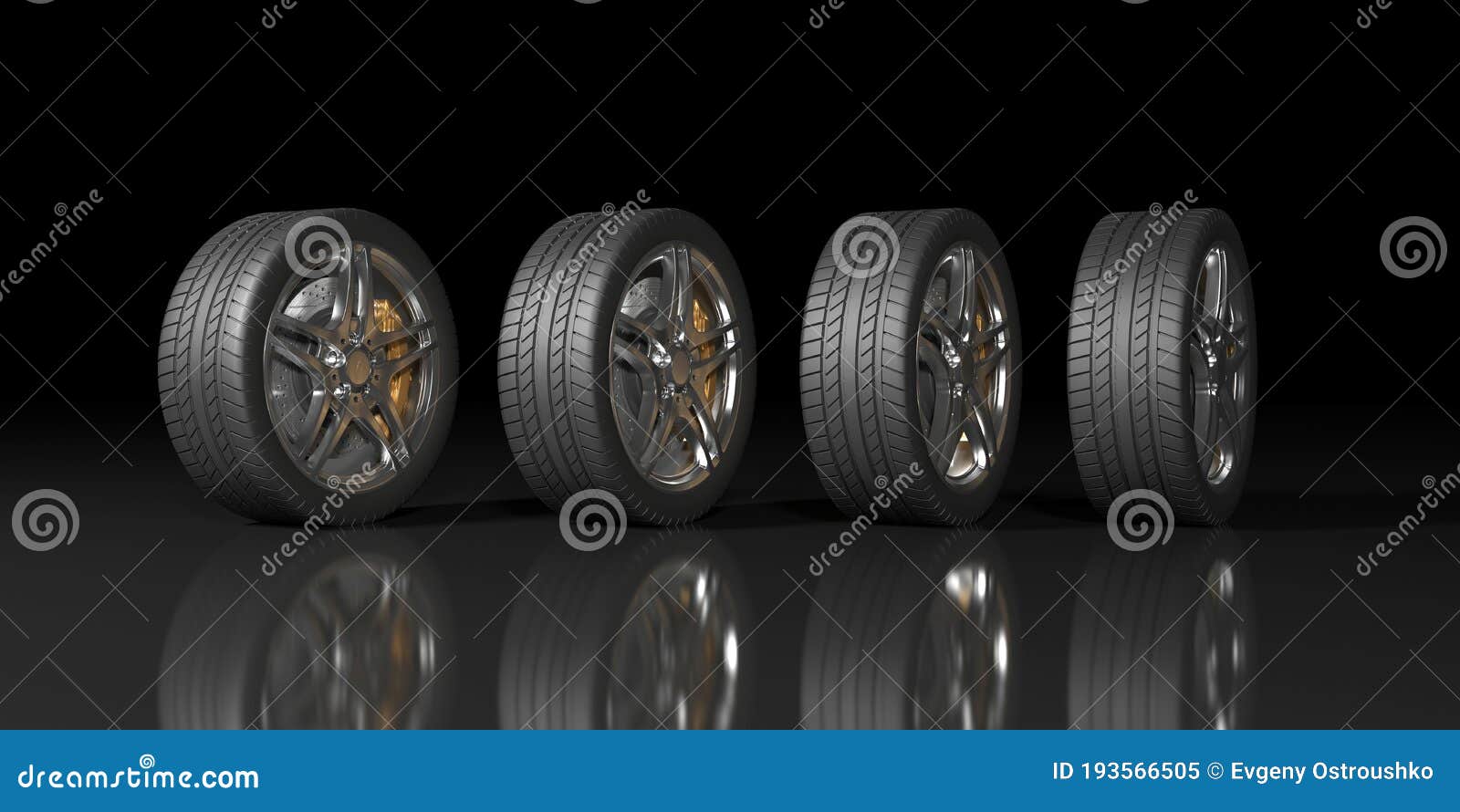 Black Wheels on a Black Background Stock Illustration - Illustration of ...