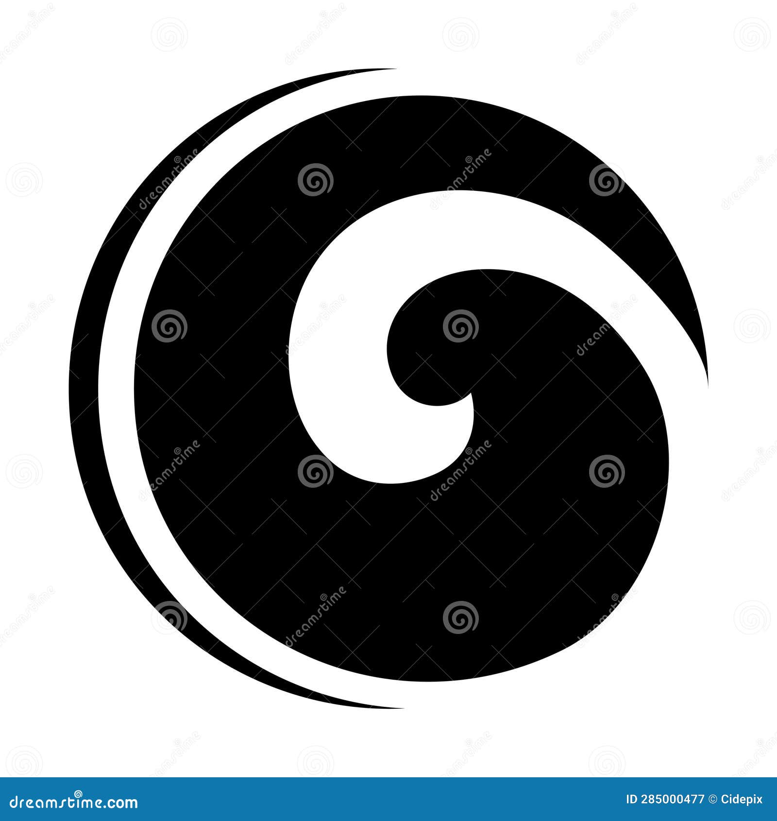 Black Whirl Shaped Letter O Icon Stock Vector - Illustration of clip ...