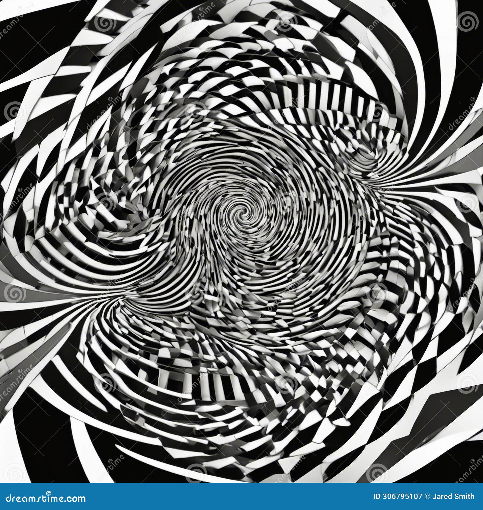 Black and White Abstract Abstract Art Deco Spiral Background Pattern ...