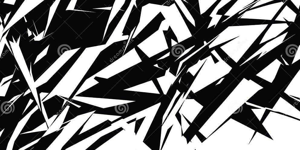 A Black and White Abstract Background with Distorted, Fragmented Shapes ...