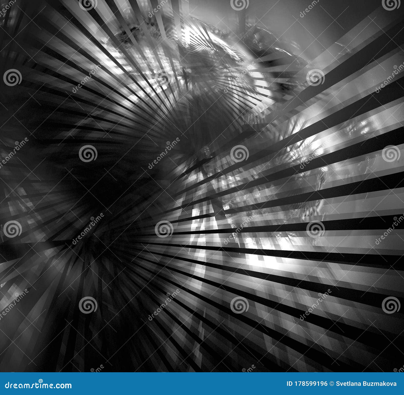 Black-white Abstract Background with Rays Emanating from Several ...