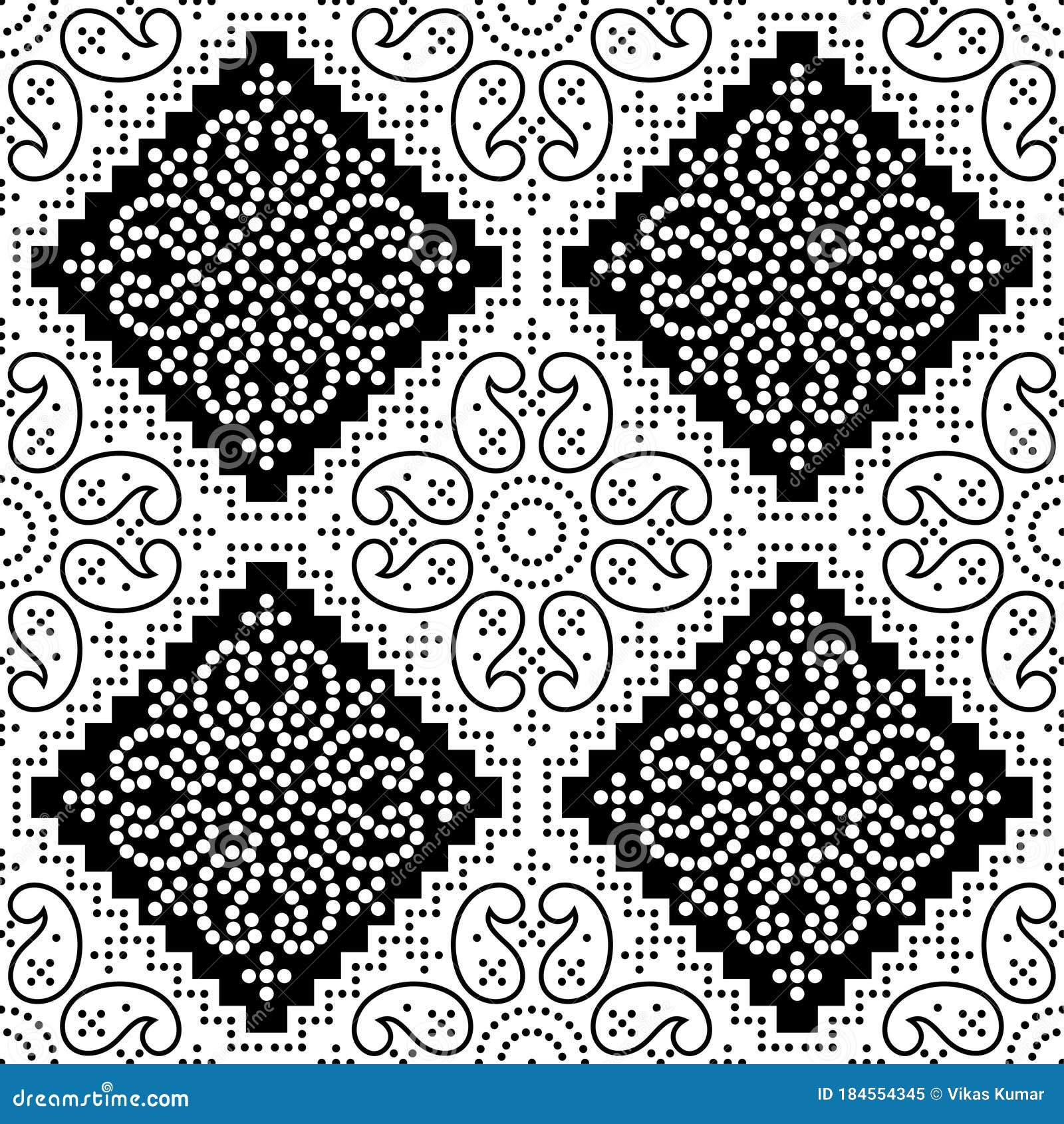 Black and White Abstract Dots Vector Pattern Background Design Stock ...