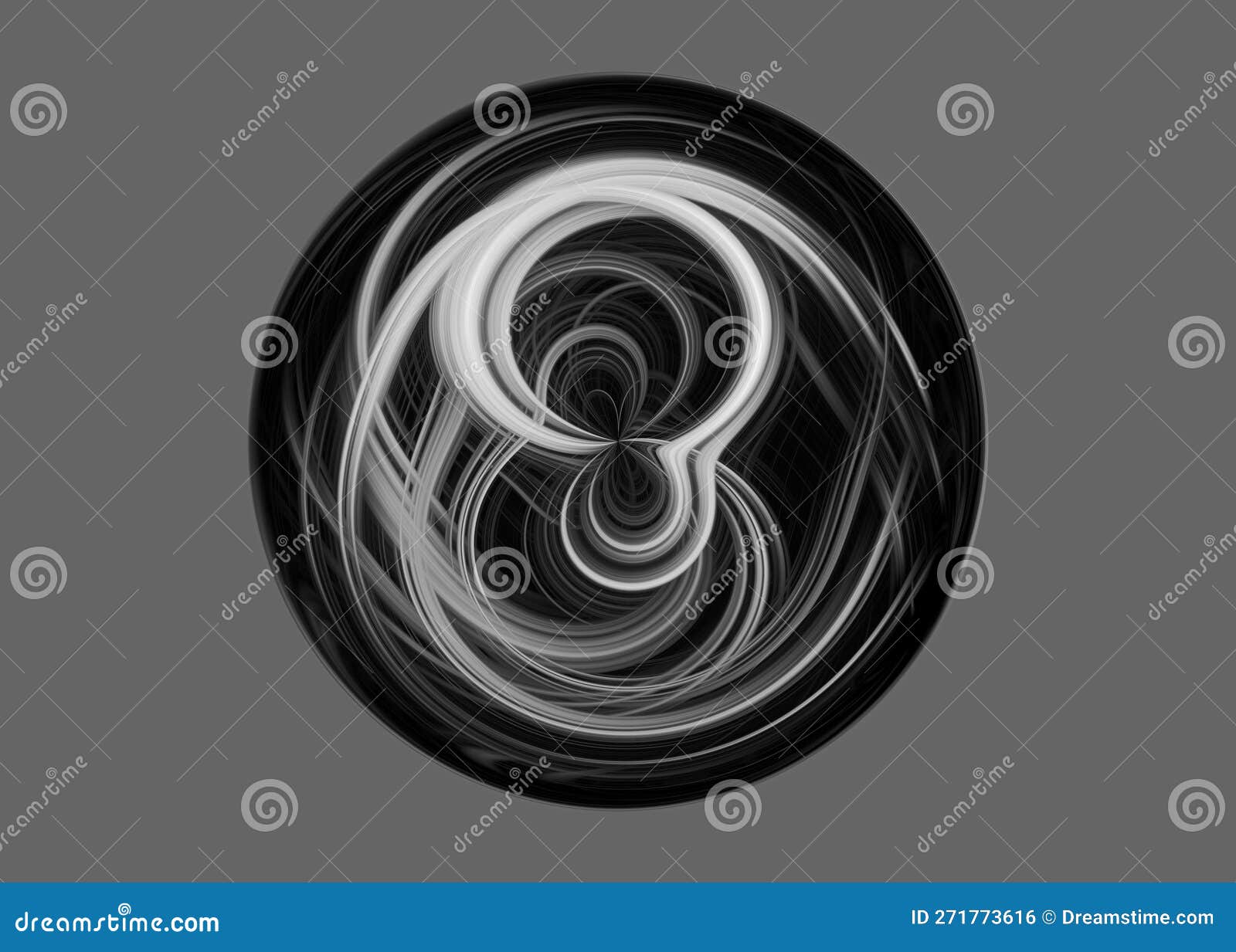 Black and White Abstract Circle Illustration with a Persons Shape Stock ...