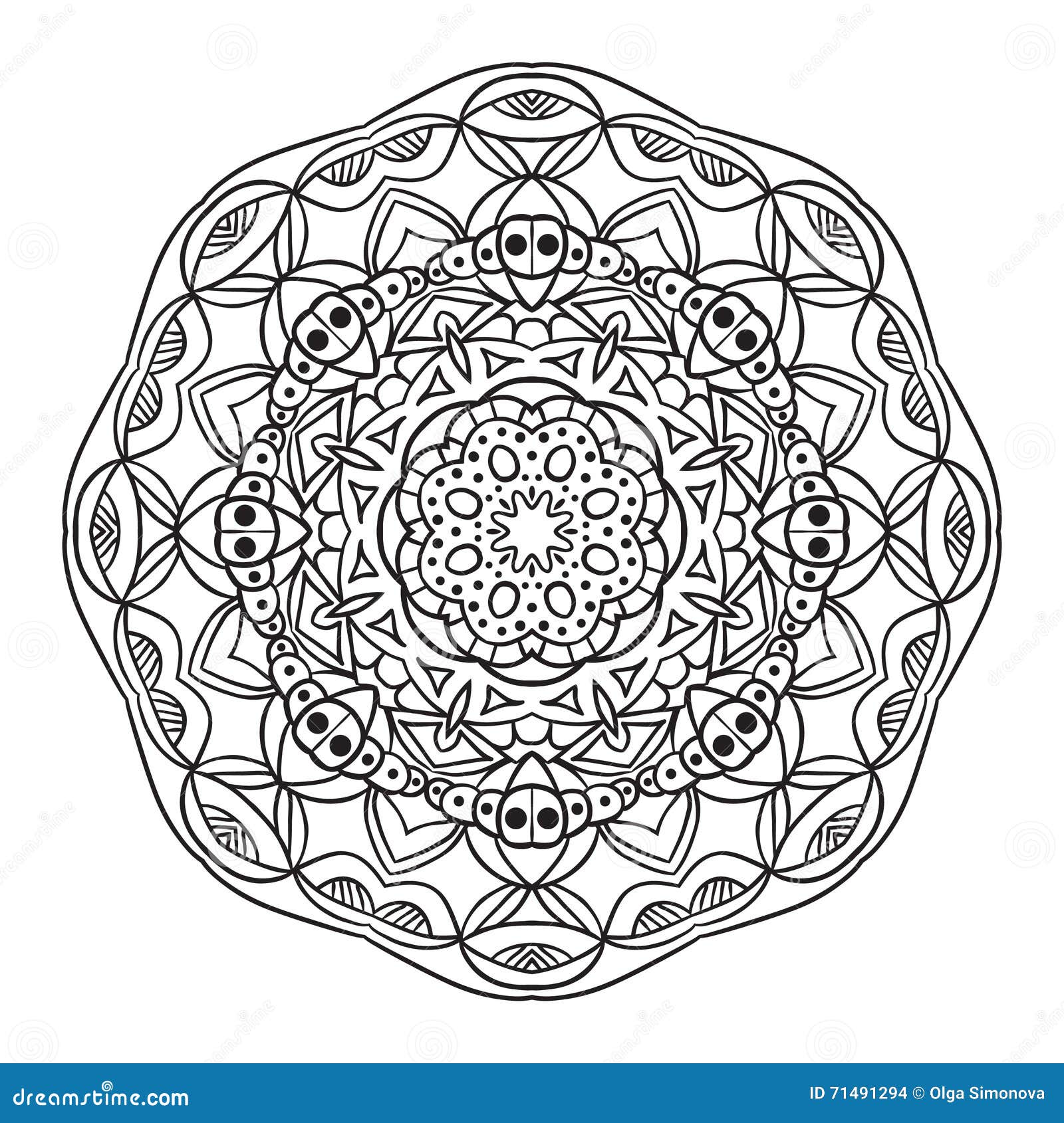 Black and White Abstract Circular Pattern. Stock Illustration ...