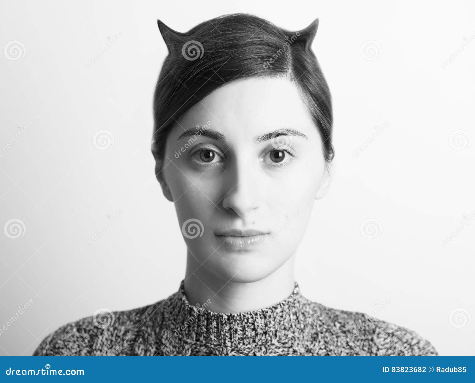 Black and White Abstract Evil Woman Portrait Stock Photo - Image of ...