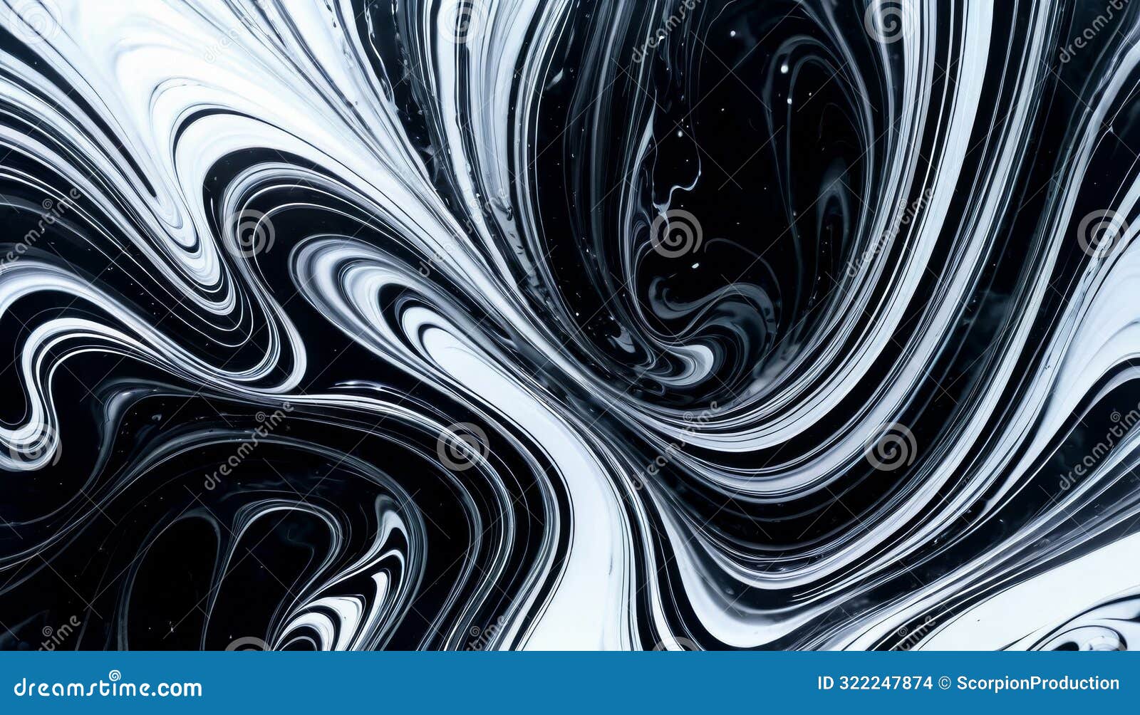 Black and White Abstract Fluid Patterns Stock Illustration ...