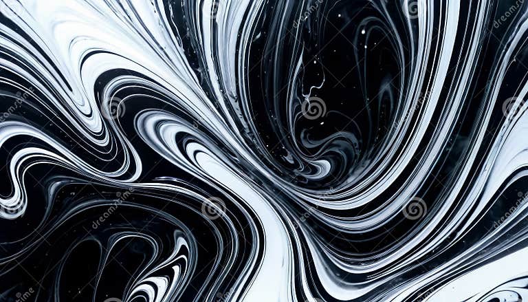 Black and White Abstract Fluid Patterns Stock Illustration ...
