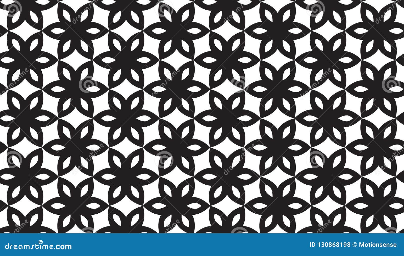 Black and White Geometric Flower Vector Pattern Stock Vector ...