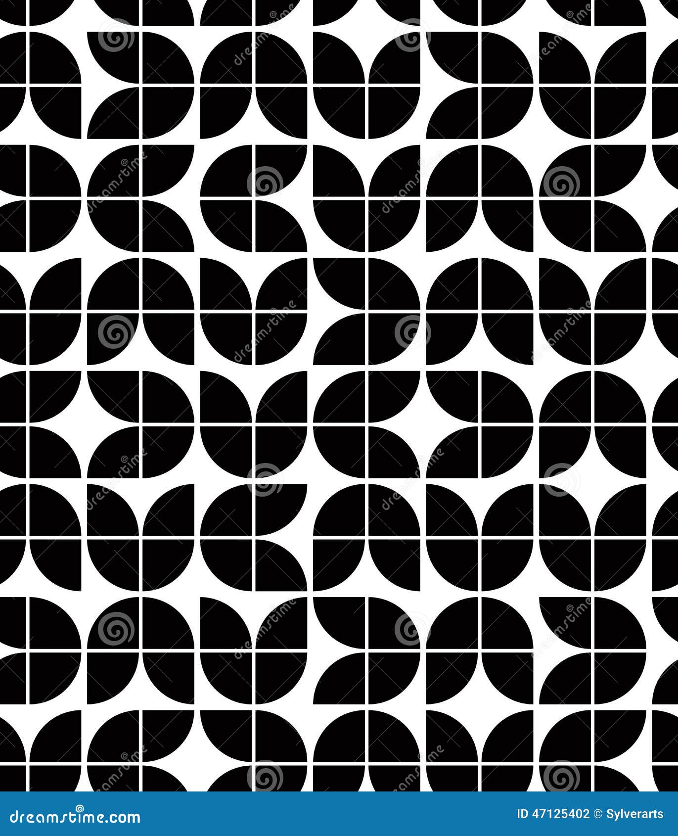 Black and White Abstract Geometric Seamless Pattern, Contrast Re Stock ...