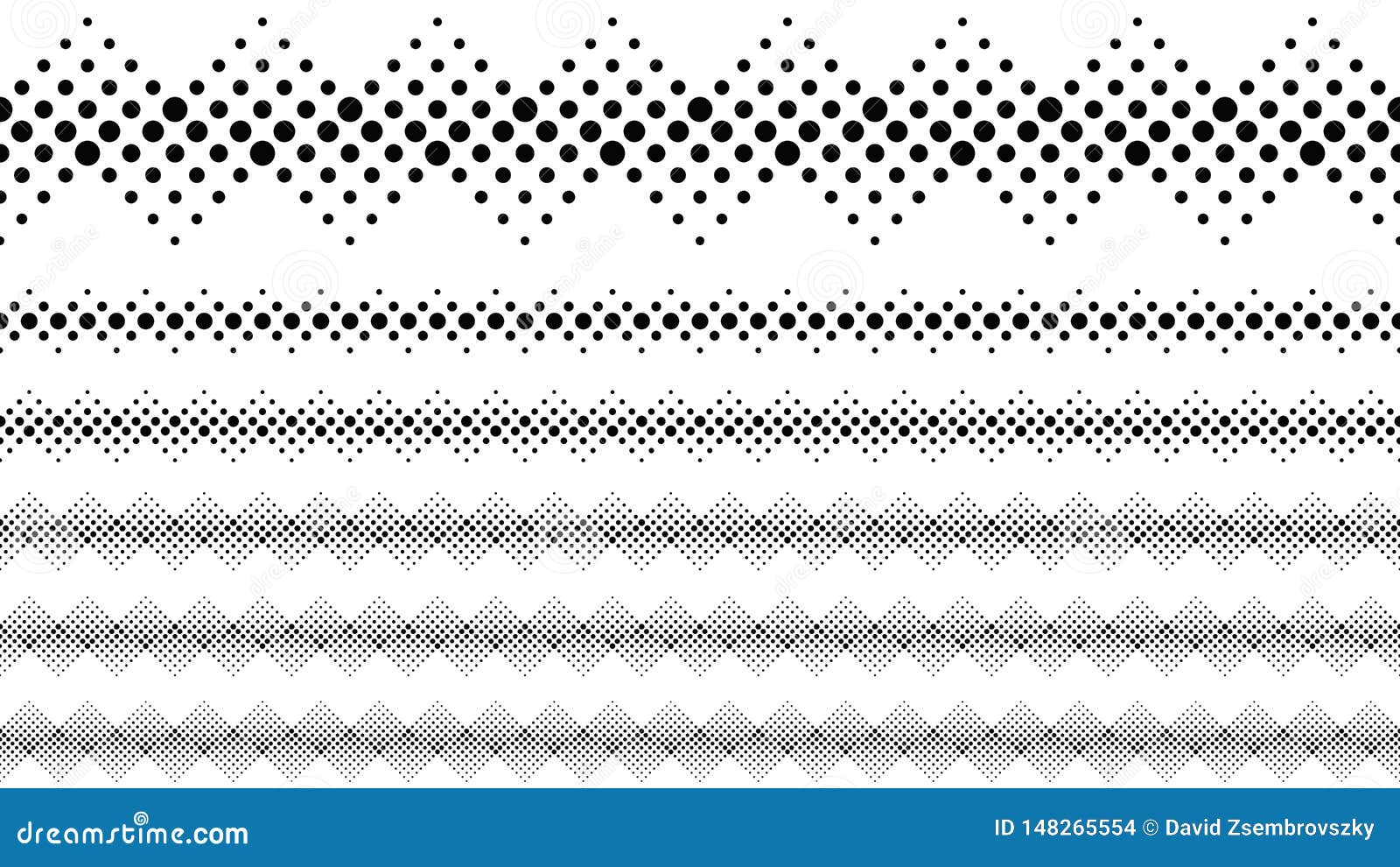 Black and White Abstract Geometrical Dotted Pattern Page Separator Set ...