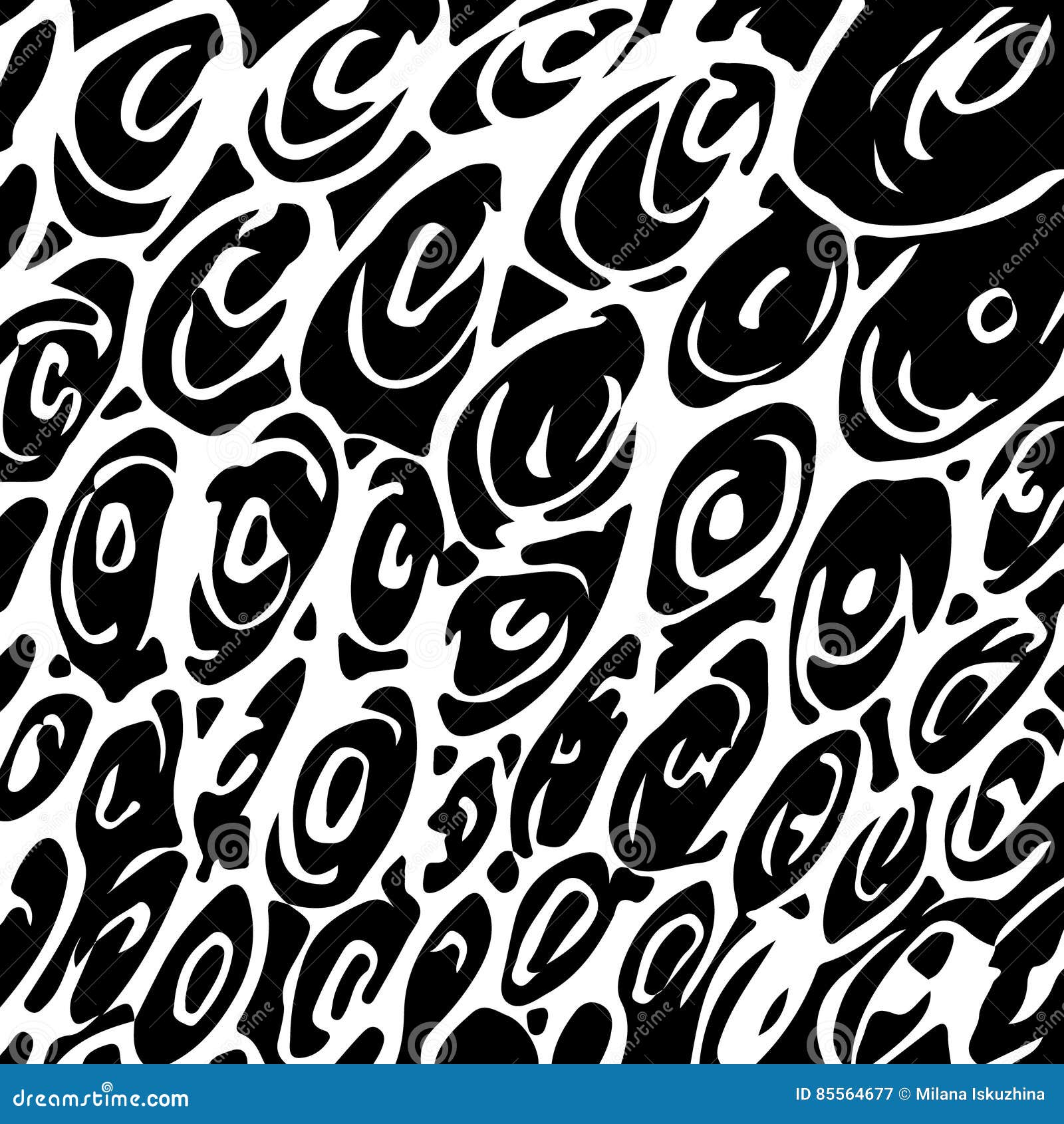 Black and White Abstract Hand Drawn Stock Illustration - Illustration ...