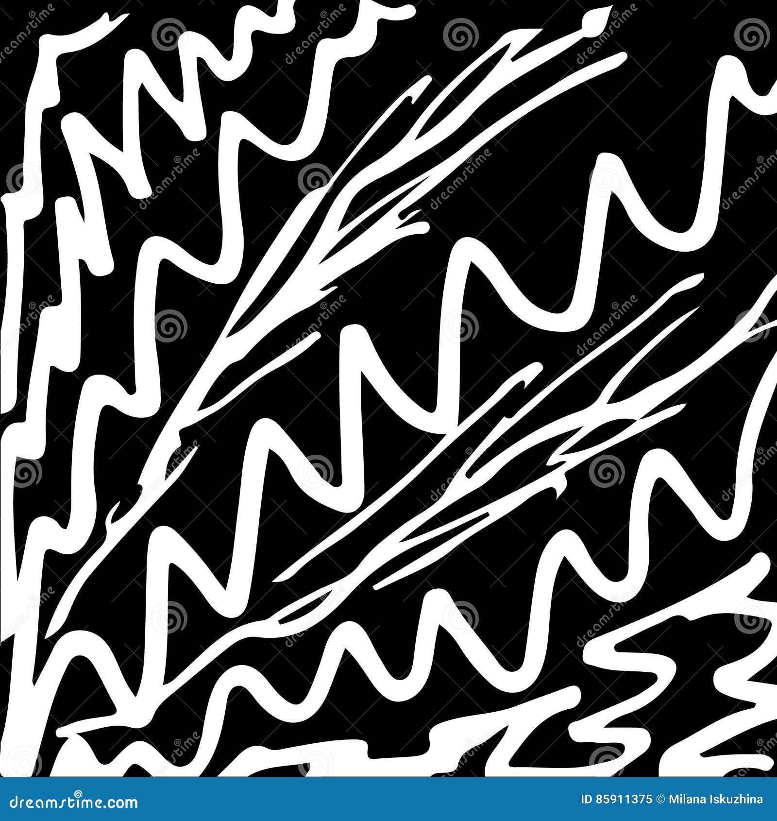 Black and White Abstract Hand Drawn Stock Illustration - Illustration ...