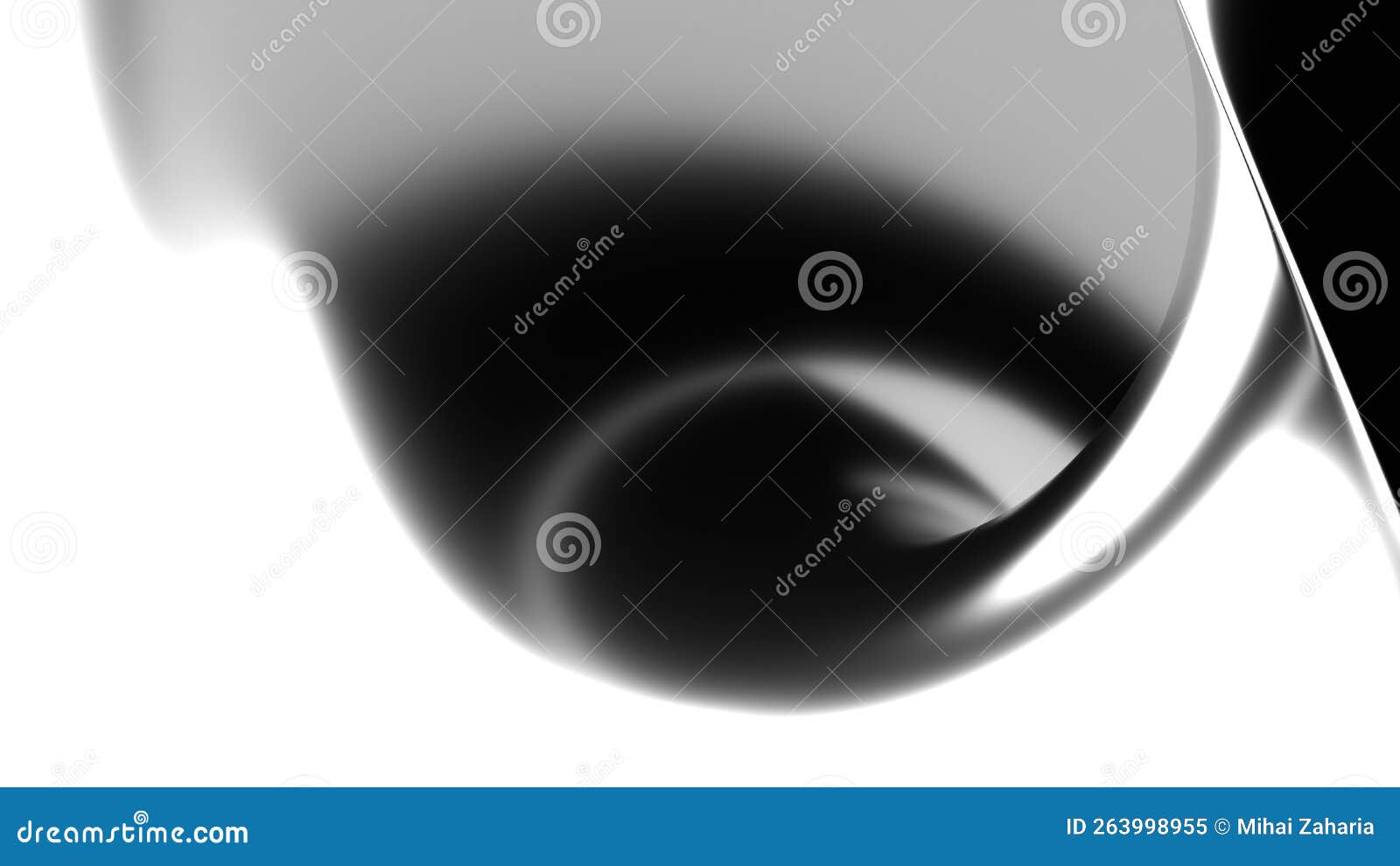 Black and White Abstract Illustration - Curved Pattern. 3d Rendering ...