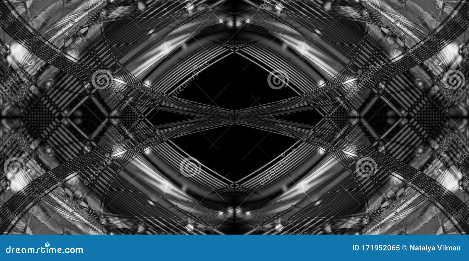 Black and White Abstract Illustration. Geometric Symmetric Background ...