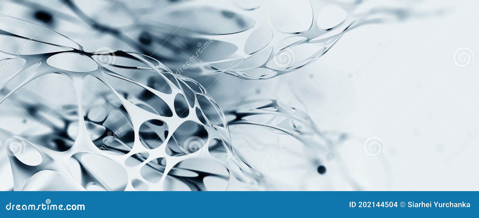 Black and White Abstract Image of a Neural Network. 3D Illustration of ...