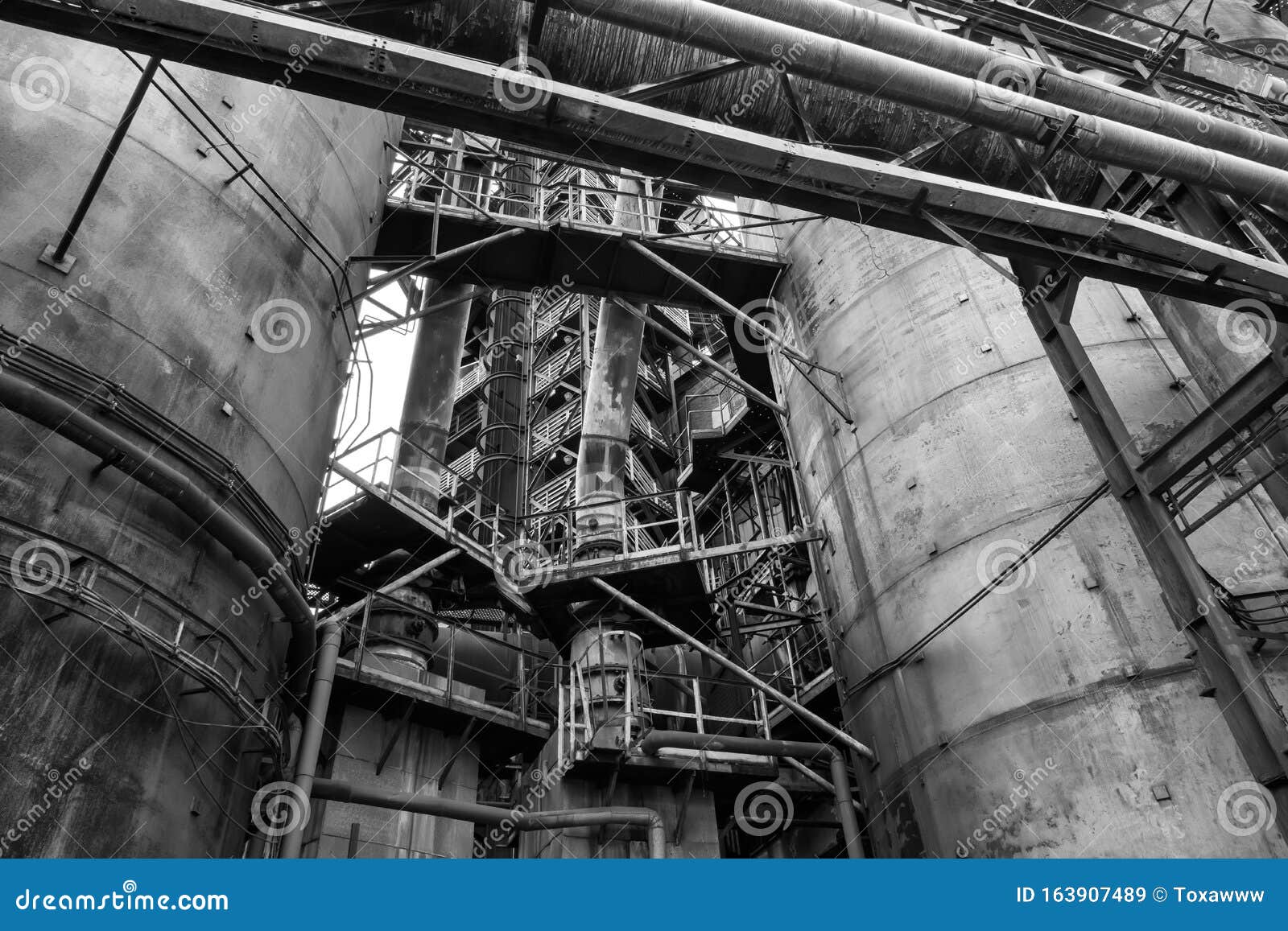 Black and White Abstract Industrial Backround Stock Image - Image of ...