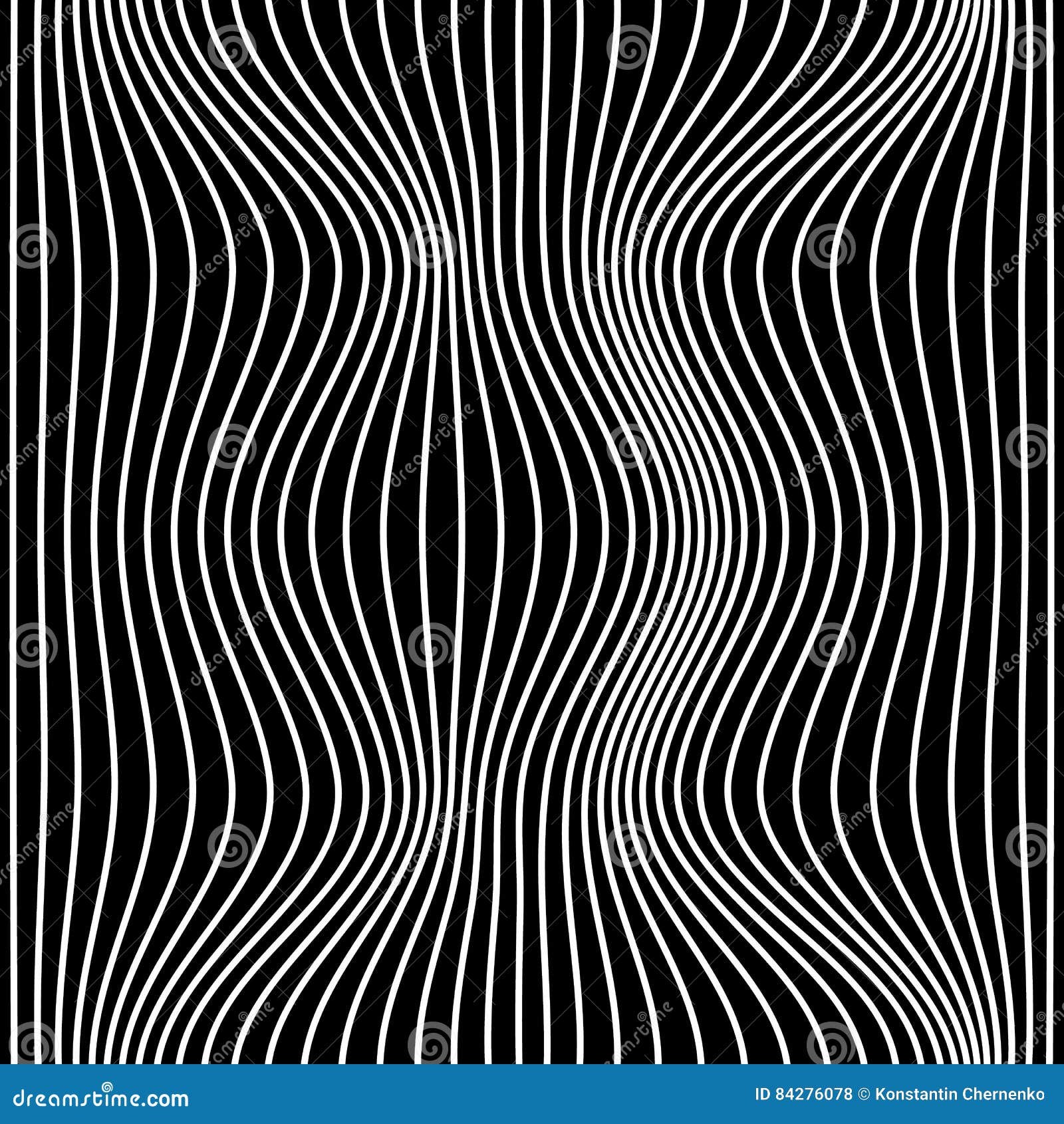 Black and White Abstract Line Wave Seamless Pattern. Texture with Wavy ...