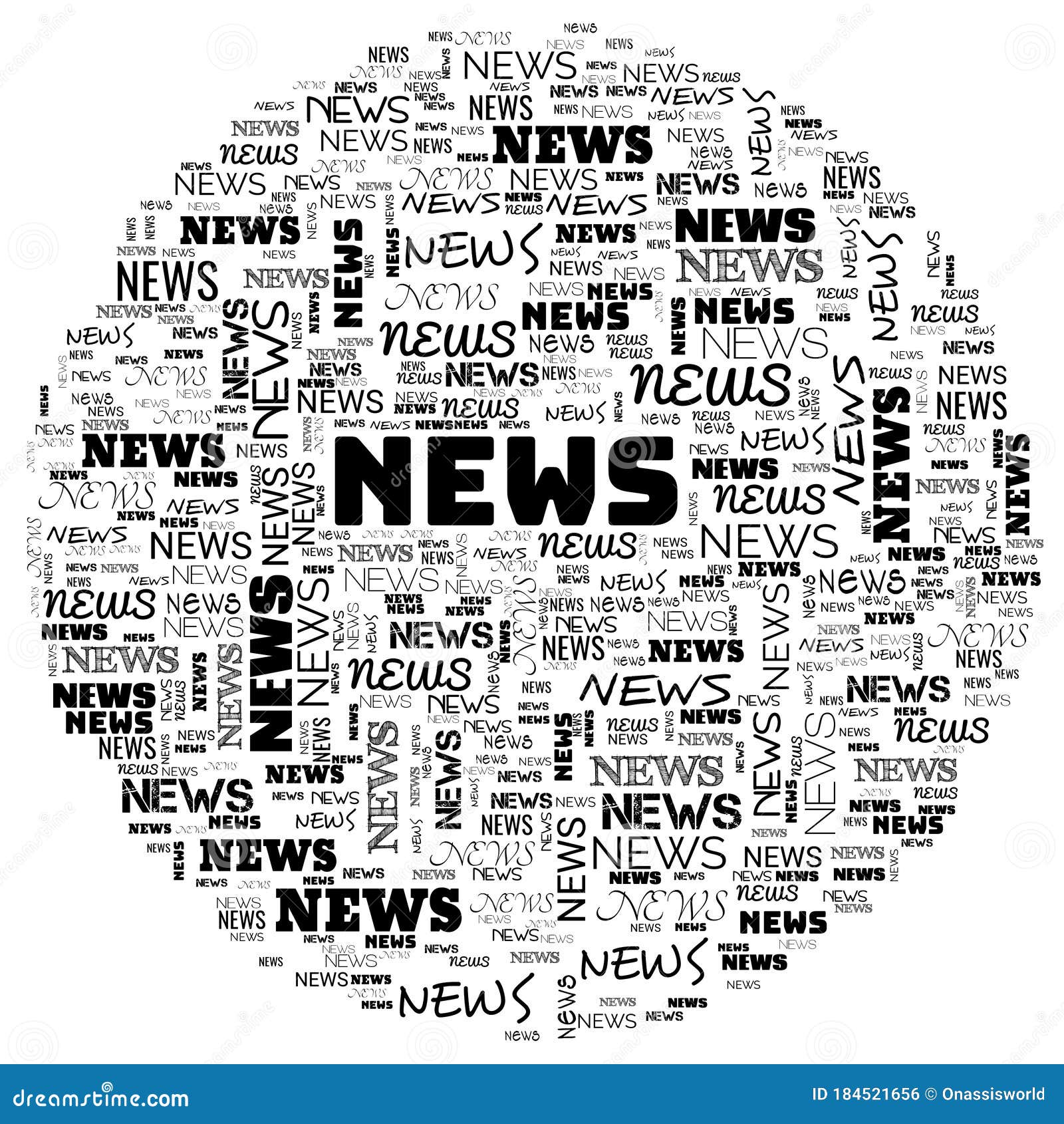 Black & White Abstract News Circle Background Stock Illustration ...