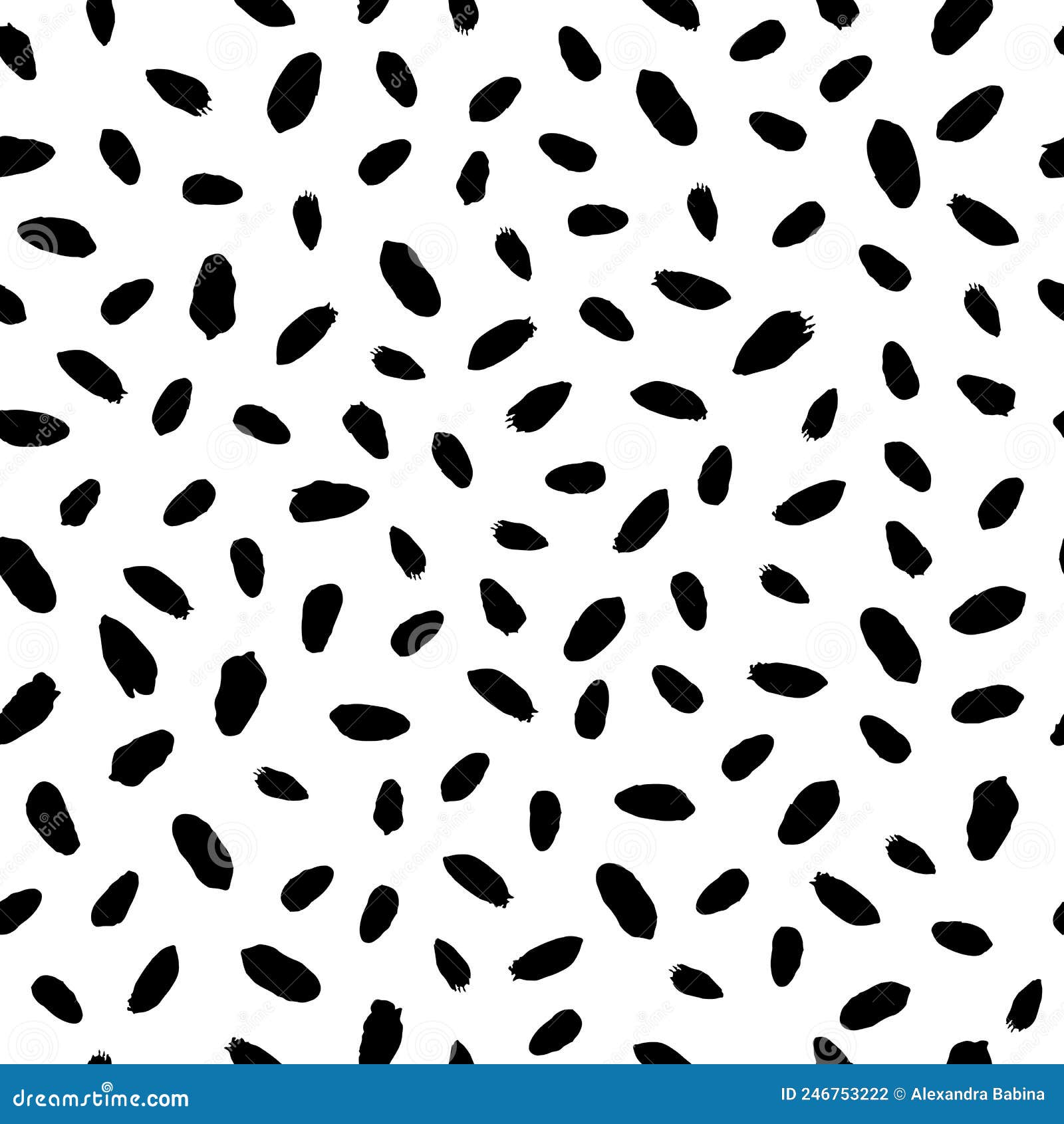 Black and White Abstract Oval Spots Pattern. Stock Vector ...