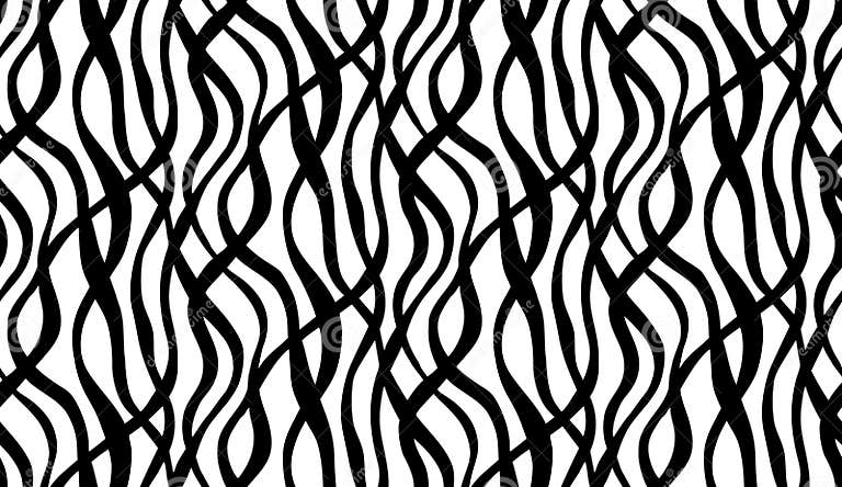 Interwoven Black and White Lines Forming a Complex Abstract Pattern ...