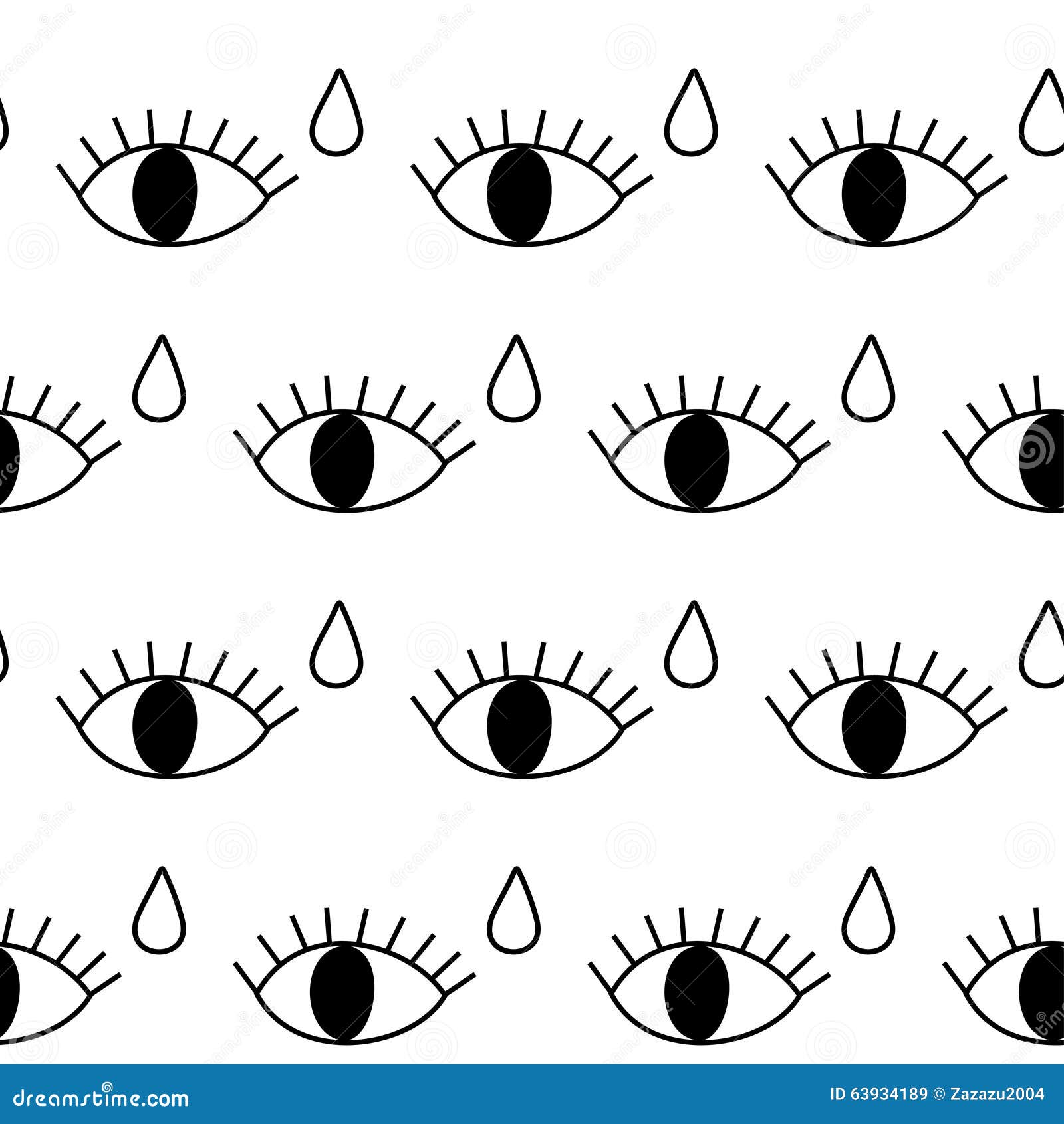 Crying Eyes. Neon Style On Black Background Cartoon Vector ...