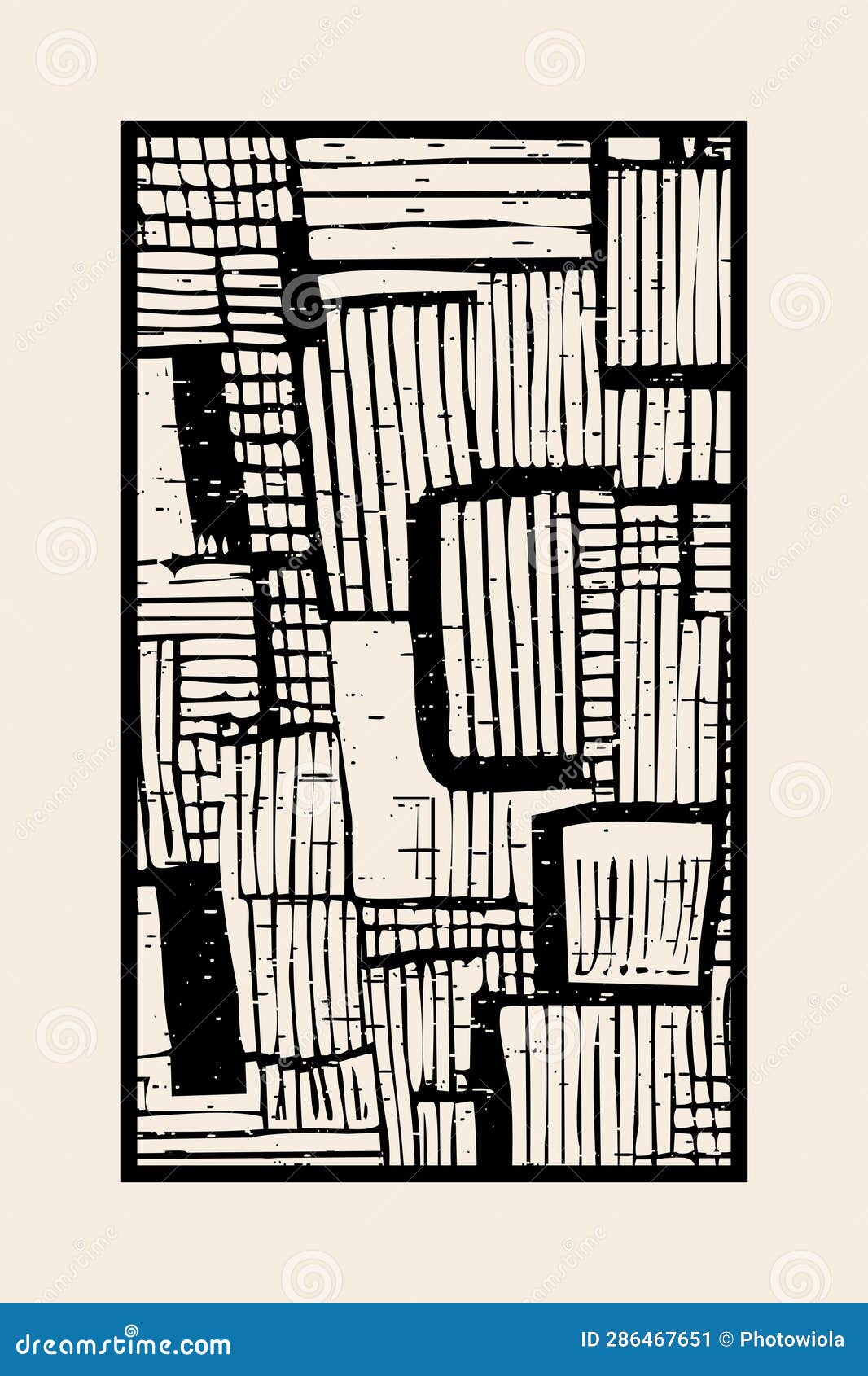 Black and White Abstract Printable Poster Stock Illustration ...