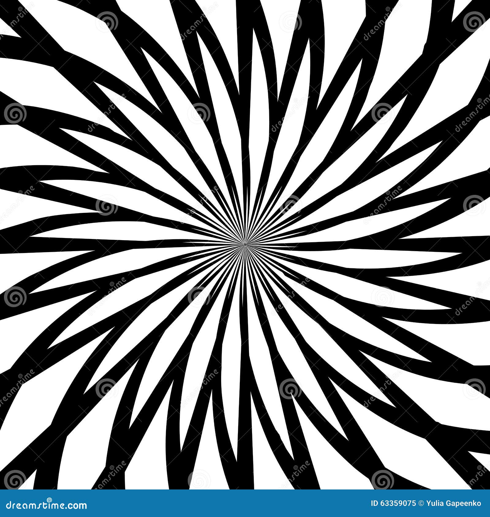 Black and White Abstract Psychedelic Art Stock Vector - Illustration of ...