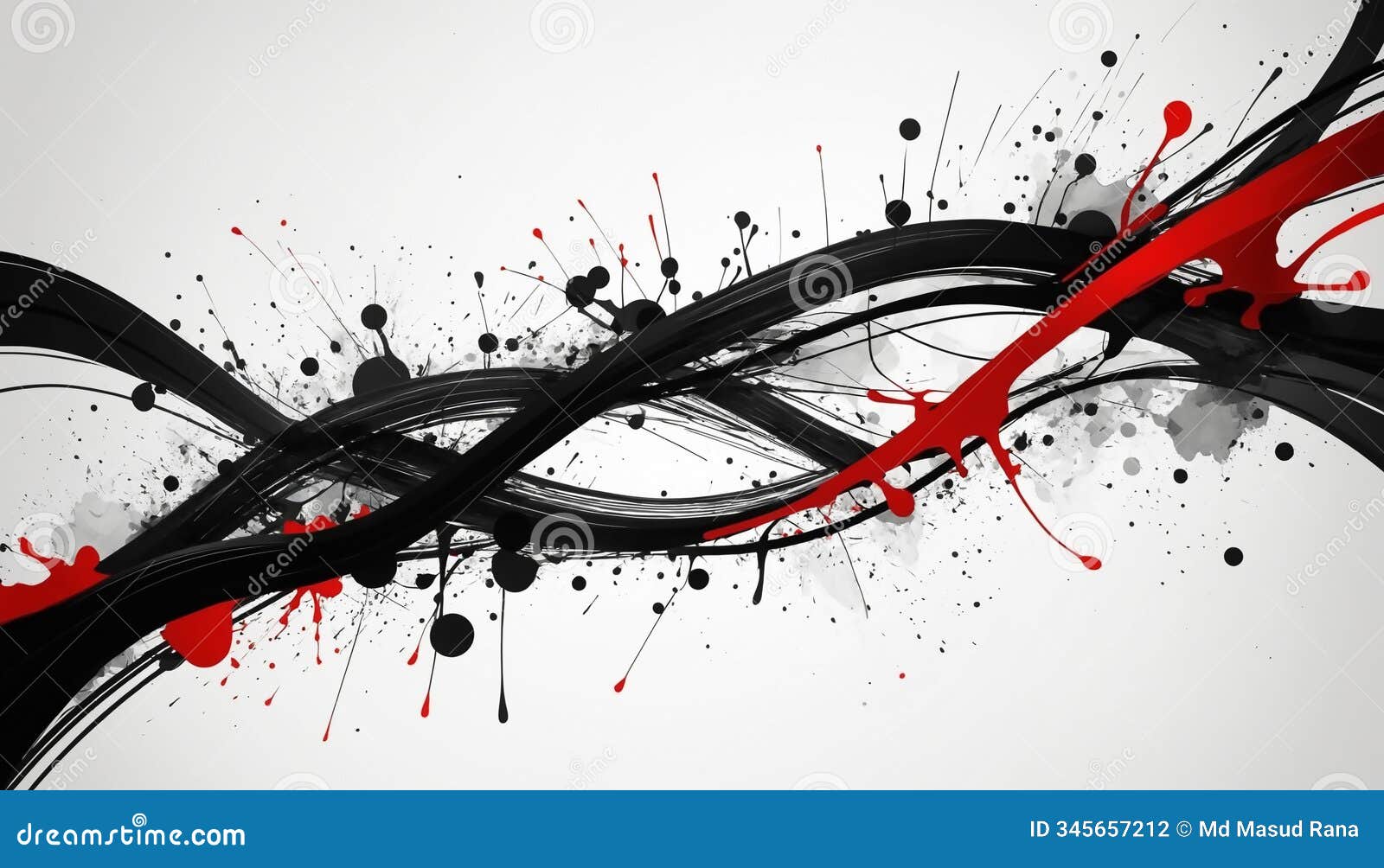 Black White Abstract with Red Line Splashes Background. AI Stock ...