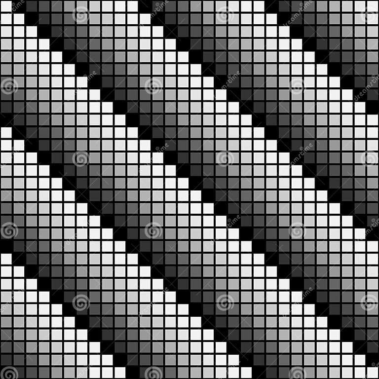 Black and White Abstract Seamless Pixel Pattern Stock Illustration ...