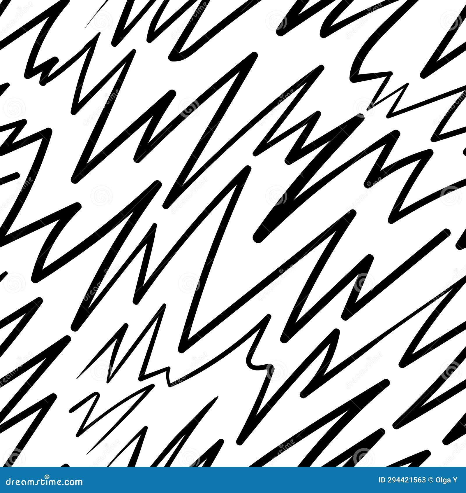 Black and White Abstract Seamless Texture with Broken Zigzag Lines Stock Illustration ...