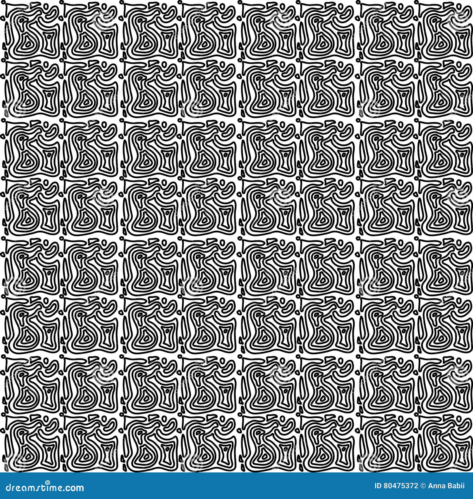 Black and White Abstract Seamless Tile Pattern. Vector Illustration ...